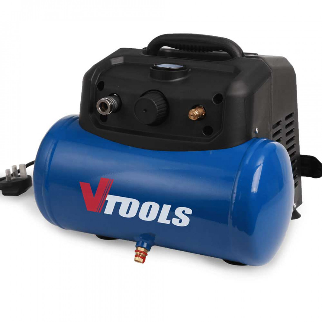 VTOOLS 6 Liter Portable Air Compressor with 1.5 HP Motor