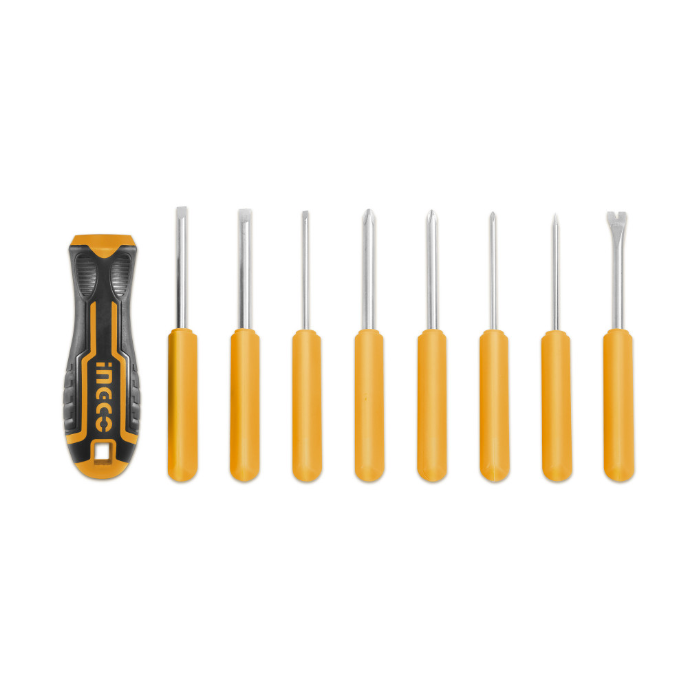 Ingco 8 in 1 Magnetic Screwdriver Set - Interchangeable Handle