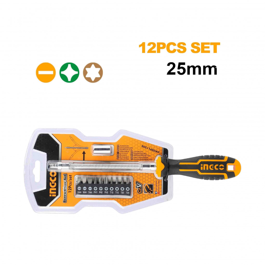12PCS Flexible Shaft Screwdriver Set with CR-V Bits