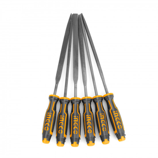 INGCO 6PCs Files Set, Set Includes Flat, Flat Warding, Square ...