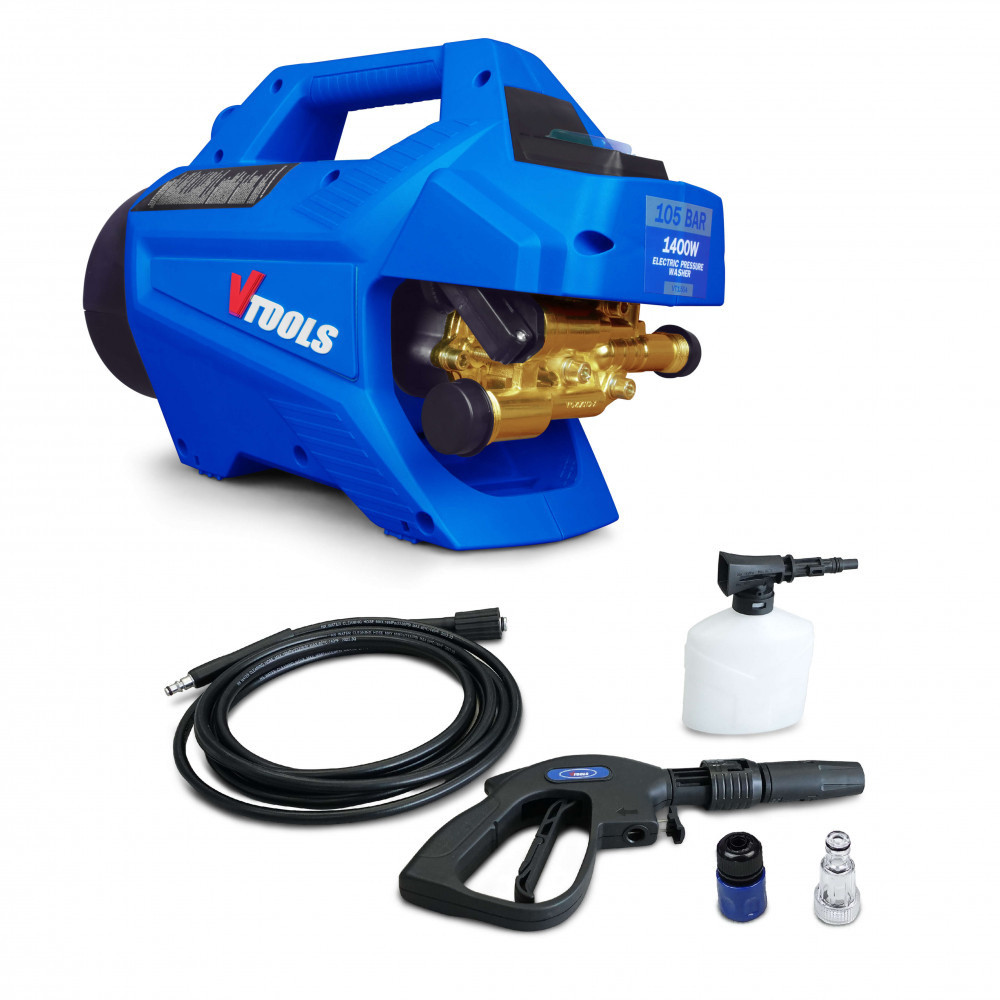 VTOOLS 105 Bar, 1400W Compact Electric Induction Pressure Washer | Buy ...