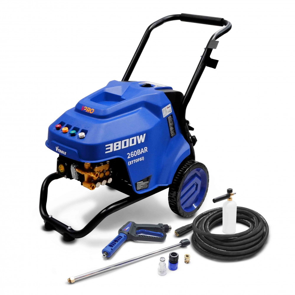 VTOOLS 260 Bar, 3800W Electric Air Cooled Induction Pressure Washer