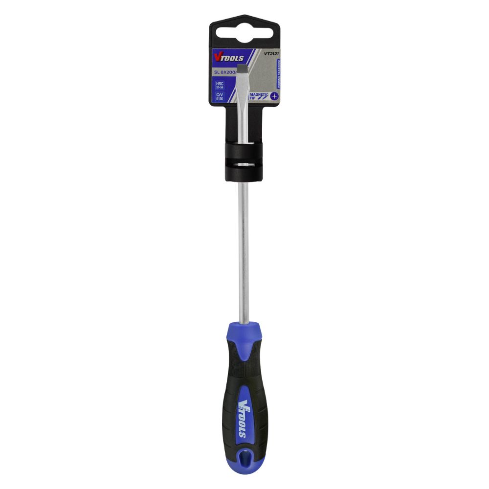 VTOOLS 8x200mm Multi-Purpose Portable Magnetic Slotted Screwdriver