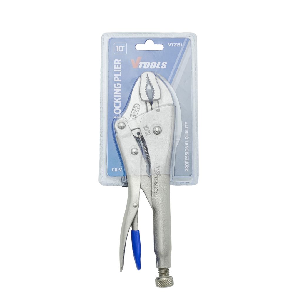 VTOOLS 10 Inch CRV Locking Plier With Curved Jaw and Wire Cutter