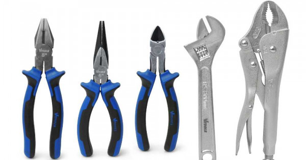 VTOOLS 5 Piece Plier and Wrench Tongue and Groove Pliers Set