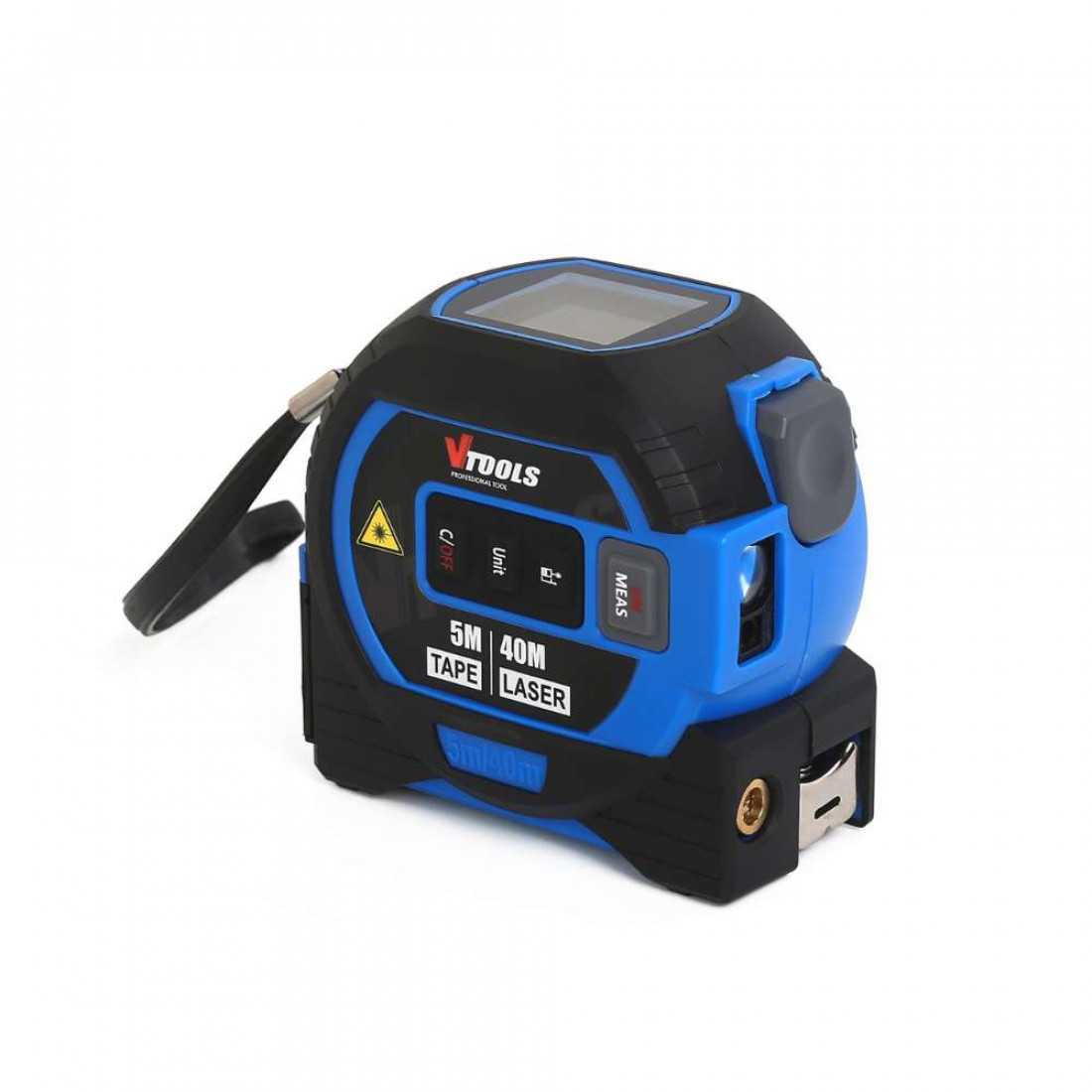 VTOOLS 3-in-1 Digital Laser Measuring Tape With LCD Display
