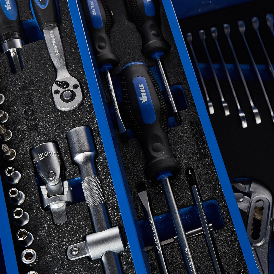 VTOOLS Multi-Purpose 104 Pcs Tool Kit in Folding Tool Box