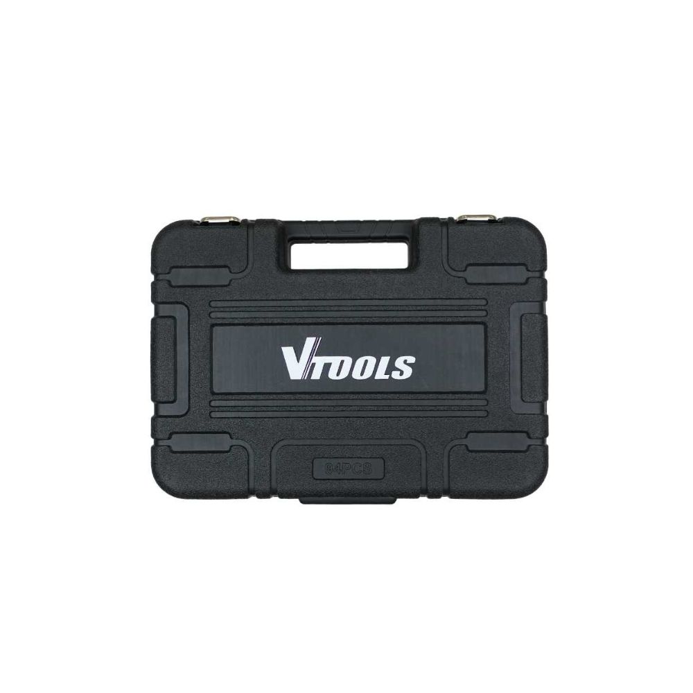 VTOOLS 94 PC 1/2 and 1/4 Impact Socket and Spanner Tool Set in Portable ...