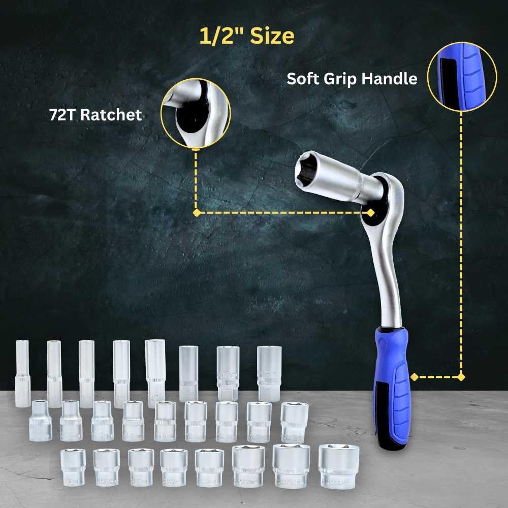 VTOOLS 171 PC 1/2, 1/4, and 3/8 Impact Socket and Spanner Tool Set in ...