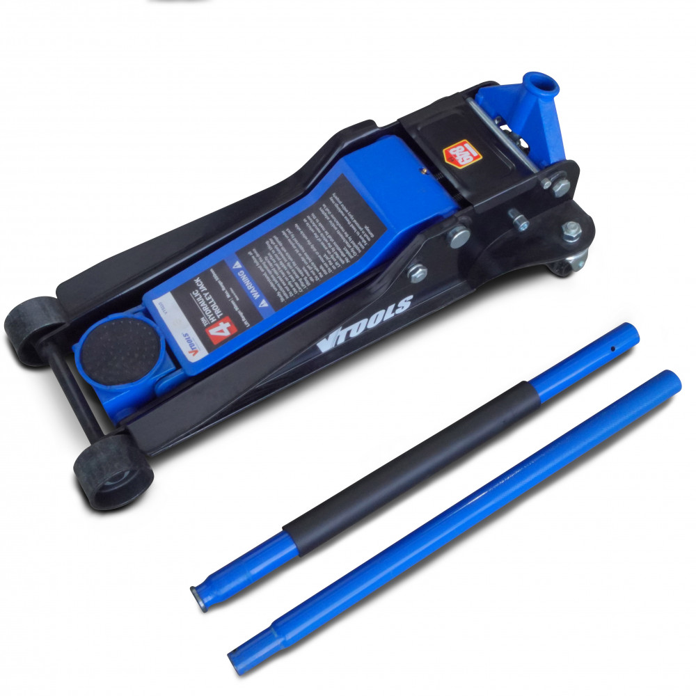 VTOOLS 4 Ton Hydraulic Trolley Floor Jack With Piston Pump