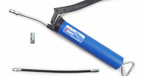 VTOOLS 500cc Heavy-Duty Grease Gun with Flexible Hose and Spout