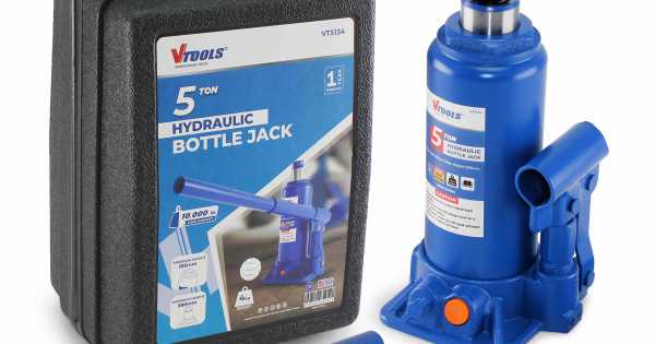 5-Ton Hydraulic Bottle Jack with Carry Case