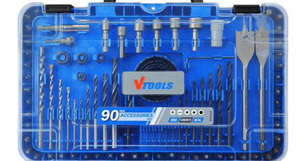 VTOOLS 90 Piece Drill & Screwdriver Bit Set